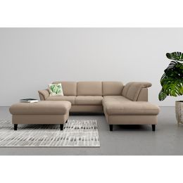 Sit & More sit&more Ecksofa &raquo;Maggiore L-Form&laquo; wahlweise mit Kopfteilverstellung, Schlaffunktion und Stauraum grau 98% Polyester, 2% Polyamid B/H/T: 261cm x 88cm 