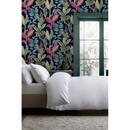 next Fototapete &raquo;FANTASY RAINFOREST LEAVES Vliestapete 10mx52cm&laquo; floral glatt blau Vlies B/L: 0,52m x 10m, Rollen: 1