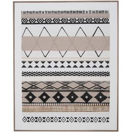 Gilde Bild mit Rahmen &raquo;Bild rechteckig Mwaki braun; schwarz; wei&szlig; H. 102 cm&laquo; 1 Stk. tlg. braun Kunststoff, Leinwand B/H/T: 82cm x 102cm x 4,5cm, 1 Stk