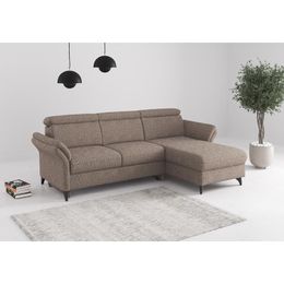 Sit & More sit&more Ecksofa &raquo;Glendale, L-Form&laquo; inkl. Kopfteilverstellung, wahlweise mit Vorziehsitz und Bettkasten braun 100% Polyester B/H/T: 253cm x 84cm x 