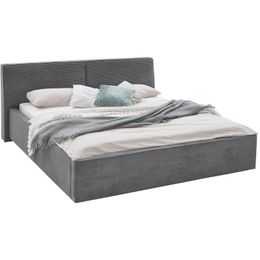 Meise M&ouml;bel meise.m&ouml;bel Polsterbett &raquo;Magnum&laquo; wahlweise mit Bettkasten grau Liegefl&auml;che L&auml;nge B: 200cm x 160cm, Cord ohne Bettkasten & ohne Lattenrost, H&ouml;he 