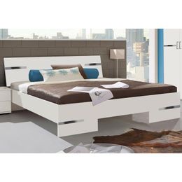 wimex Futonbett &raquo;Anna, Bett Made in Germany&laquo; mit chromfarbenen Details im Kopf-und Fu&szlig;teil, 3 Breiten zur Auswahl wei&szlig; Liegefl&auml;che L&auml;nge B: 200cm x 140cm, 
