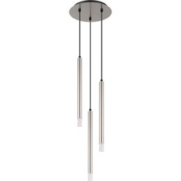 Globo LIGHTING H&auml;ngeleuchte &raquo;RYAN&laquo; G9 1 Stk. H&auml;ngelampe/Pendelleuchte/Esszimmer/Wohnzimmer/Esstisch silber &Oslash; 2,5cm H: 120cm, 1 Stk.