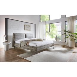 Meise M&ouml;bel meise.m&ouml;bel Polsterbett &raquo;Infinity erh&auml;ltlich in verschiedenen Farben und Breiten&laquo; mit schwarzen Metallf&uuml;&szlig;en grau Liegefl&auml;che L&auml;nge B: 200cm x 180cm, 