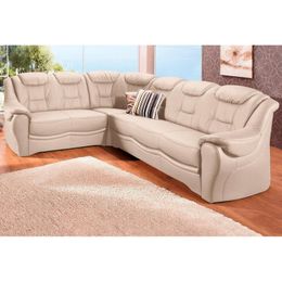 Sit & More sit&more Ecksofa &raquo;Bellevue L-Form&laquo; wahlweise mit Schlaffunktion beige PRIMABELLE-Microfaser (100% Polyester);SOFTLUX -Kunstleder;Luxus-NaturLEDER B/H/