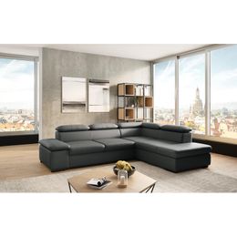 Sit & More sit&more Ecksofa &raquo;Alcudia L-Form&laquo; mit Armteilverstellung, optional Kopfteilverstellung & Schlaffunktion grau NaturLEDER B/H/T: 272cm x 73cm x 226cm, 