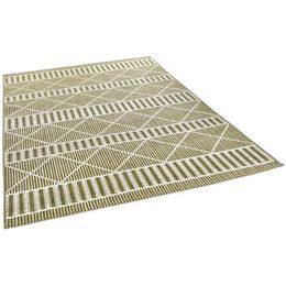 Tom Tailor HOME Teppich &raquo;Funky Outdoor Geometric&laquo; rechteckig 5 mm H&ouml;he Flachgewebe, modernes Rauten Design, Outdoor geeignet, Wohnzimmer gr&uuml;n 