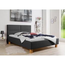 Maintal Polsterbett &raquo;Derryville&laquo; Bettseiten zerlegt, ohne Bettkasten grau Liegefl&auml;che L&auml;nge B: 200cm x 140cm, Struktur (100% Polyester) ohne Lattenrost/ohne 
