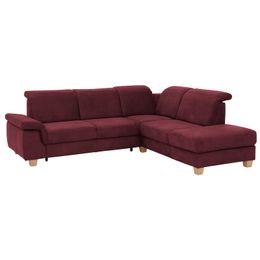 Home Affaire Ecksofa &raquo;Dalia L-Form&laquo; mit Federkernpolsterung, wahlweise mit Schlaffunktion, Bettkasten rot Luxus-Microfaser Florence (100% Polyester);