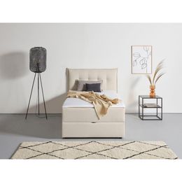 Home Affaire Boxbett &raquo;Kederleicht&laquo; inklusive Bettkasten & Topper, in 4 Breiten und 2 H&auml;rtegraden beige Struktur, Liegefl&auml;che B/L: 120cm x 200cm, 