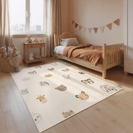 Hanse Home Kinderteppich &raquo;Tiny Zoo&laquo; rechteckig 10 mm H&ouml;he Pflegeleicht, Weich, Kinderzimmer, Spielteppich, Spielunterlage Polypropylen B : 200cm 1 Stk