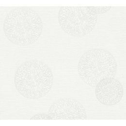 Livingwalls living walls Vliestapete &raquo;Happy Spring&laquo; gepunktet Grafik Tapete Kreise grau Vinyl, Vlies B/L: 0,53m x 10,05m