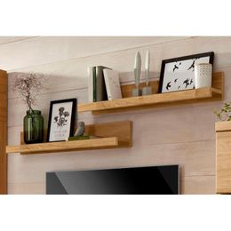 OTTO home Wandregal &raquo;Ribe,2er Set,teilmassiv mit massiver Ablagefl&auml;che, Breite: je 90 cm&laquo; 2 Stk. tlg. Ablagefl&auml;chen in Massivholz braun Holzwerkstoff 