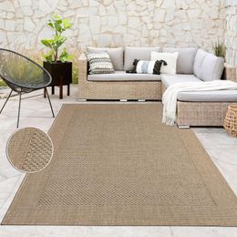 Paco Home Teppich &raquo;Waregem 621&laquo; rechteckig 4 mm H&ouml;he Flachgewebe, meliert, mit Bord&uuml;re, Outdoor geeignet, Wohnzimmer beige Polypropylen B : 200cm 1 Stk., 4mm, L