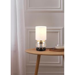 OTTO home Schreibtischlampe &raquo;Jorrin, Tischlampe mit Glas und Stoffschirm exkl 1x E27 max 40W&laquo; E27 1 Stk. warmwei&szlig; - kaltwei&szlig; Nachttischlampe 