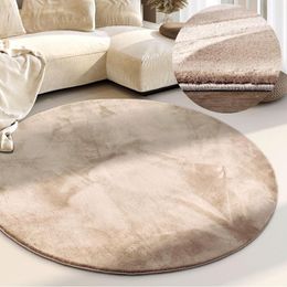 Villeroy & Boch Teppich &raquo;Leon&laquo; rund 15 mm H&ouml;he Langflor, Shaggy, einfarbig, flauschig, weich, gl&auml;nzend, modern, uni beige Polyester &Oslash; 200cm 1 Stk., 15mm, &Oslash; 200cm