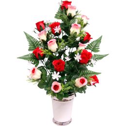 I.GE.A. Kunstpflanze &raquo;Rosen&laquo; rot Keramik, Kunststoff, Polyester B/H/L: 33cm x 65cm, 1 Stk.