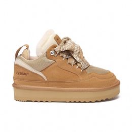 EVER AU Australien Damen Marmorierte Schn&uuml;r-Plateau-Sneaker-Boots