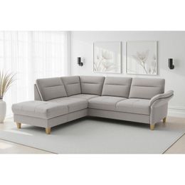 Sit & More sit&more Ecksofa &raquo;Pamela, B: 218 cm, L-Form, wahlweise mit Schlaffunktion und Bettkasten&laquo; mit Federkern und Liegefl&auml;che aus Originalstoff grau 95% 