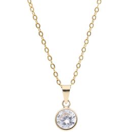Firetti Damen Kette mit Anh&auml;nger &raquo;Schmuck Geschenk Gold 375 Halsschmuck Halskette Goldkette Ankerkette&laquo; mit Zirkonia (synth.) gold Gelbgold 375, L: 45