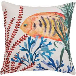 done. Dekokissen &raquo;Orange Fish&laquo; Vorderseitig bedruckte Kissenh&uuml;lle in auff&auml;lligen Farben bunt Polyester B/L: 45cm x 45cm, 1 Stk.