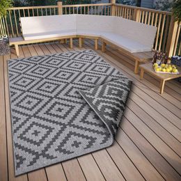 OTTO home Teppich &raquo;Ronda Wendeteppich&laquo; rechteckig 5 mm H&ouml;he Sisal-Optik, Flachgewebe, In- und Outdoor, geometrisches Boho Design schwarz Kunstfaser B 