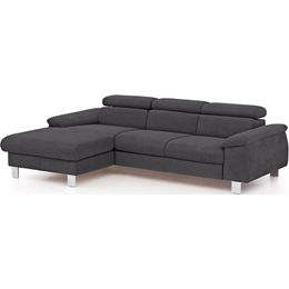 COTTA Ecksofa &raquo;Komaris L-Form, B: 244 cm&laquo; mit Kopfteilverstellung, optional Schlaffunktion, Bettkasten & Licht Microfaser PRIMABELLE (100% Polyester);
