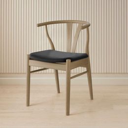 Stuhl &raquo;Freja, Massivholz Stuhl mit gepolstertem Sitz &ndash; komfortabel & robust&laquo; () Massivholz, gepolsterte Sitzfl&auml;che, versch. Farbvarianten braun Leder,