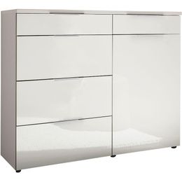 Wiemann Kombikommode &raquo;Como&laquo; vormontiert wei&szlig; Floatglas, Holzwerkstoff, Metall B/H/T: 100cm x 91,2cm x 43cm, 5 Stk., 1 Stk.