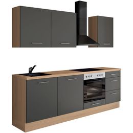 IMPULS K&Uuml;CHEN K&uuml;chenzeile &raquo;"Kopenhagen", Ausrichtung w&auml;hlbar, Schubk&auml;sten mit Soft-Close&laquo; vormontiert, wahlweise mit E-Ger&auml;ten, Breite 220 cm B/H/T: 