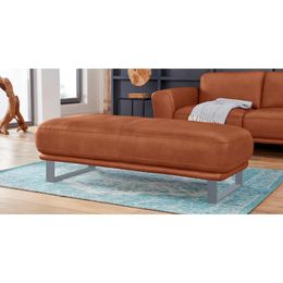 W.Schillig Hocker &raquo;montanaa&laquo; mit Metallkufen in Silber matt, Breite 141 cm braun B/H/T: 141cm x 42cm x 61cm, Longlife Xtra-Leder Z69
