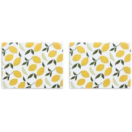 zeller Schneidebrett &raquo;Glasschneideplatte "Lemons", 2er Set&laquo; Silikonf&uuml;&szlig;e gelb Sicherheitsglas B/H/L: 30cm x 0,6cm x 40cm