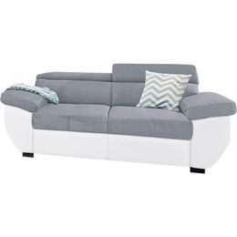 COTTA 2-Sitzer &raquo;Speedway&laquo; Big-Sofa mit Kopfteilverstellung grau Kunstleder SOFTLUX / Luxus-Microfaser (100% Polyester);Flachgewebe (100% Polyester) / 