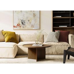 WOODMAN Couchtisch &raquo;Cala&laquo; 83/83/42 cm, Breite 83 cm, rund, Tischplatte aus massiver Eiche, FSC zertifiziert braun B/H/T: 83cm x 42cm x 83cm