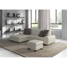 Sit & More sit&more Ecksofa &raquo;Luxor L-Form&laquo; wahlweise mit Schlaffunktion, Bettkasten und Kopfteilverstellung beige Luxus-Microfaser ALTARA NUBUCK (100% Polyester)
