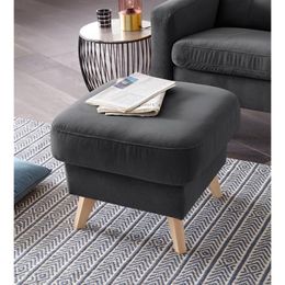 exxpo - sofa fashion Hocker &raquo;Nappa mit praktischem Staufach unter der Sitzfl&auml;che&laquo; grau Samtvelours (100% Polyester);Webvelours (100% Polyester) B/H/T: