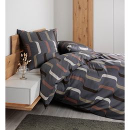 Janine Bettw&auml;sche &raquo;Mako-Satin87107 0&laquo; mit Reissverschluss braun Mako-Satin, Obermaterial: 100% Baumwolle B/L: 155cm x 200cm, 1 Stk., 1 Stk., Mako-Satin, B/L: