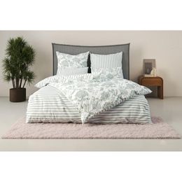 OTTO home Bettw&auml;sche &raquo;Nordby&laquo; 2 Bettw&auml;sche aus Baumwolle, skandinavisches Design, ab Gr&ouml;&szlig;e 135x200 cm gr&uuml;n Renforc&eacute;, Obermaterial: 100% Baumwolle B/L: