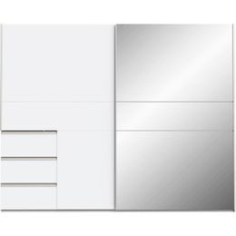 FORTE Schwebet&uuml;renschrank mit 3 Schubladen wei&szlig; Holzwerkstoff wei&szlig;, B/H/T: 250,1cm x 200,5cm x 61cm