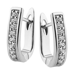 Firetti Damen Paar Creolen &raquo;Schmuck Geschenk Silber 925 Ohrschmuck Ohrringe&laquo; mit Zirkonia (synth.) silber 12,1mm, Silber 925 (Sterlingsilber)