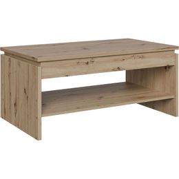 FORTE Couchtisch &raquo;Couchtisch, Ablage, Stauraum, als Esstisch nutzbar&laquo; h&ouml;henverstellbar, B/H/T 100/45,7/56 cm braun B/H/T: 100cm x 45,5cm x 56cm