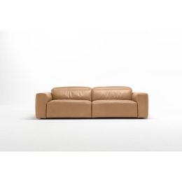 Egoitaliano 2,5-Sitzer &raquo;Beverly, Designsofa mit erstklassigem Sitzkomfort und tollen Details&laquo; Breite 242 cm, verstellbare Kopfteile braun Leder NUVOLE (Echtes 