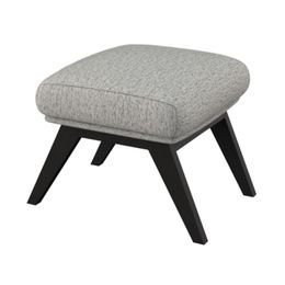 FLEXLUX Polsterhocker &raquo;Adria&laquo; Fu&szlig; schwarz, Fu&szlig;hocker f&uuml;r Ohrensessel grau 100% Polyester B/H/T: 54cm x 41cm x 41cm, Chenille