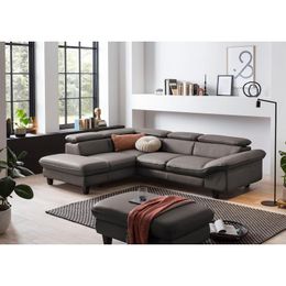 Home Affaire Ecksofa &raquo;Pilot L-Form&laquo; mit Kopfteilverstellung, wahlweise mit Schlaffunktion & Bettkasten braun 100% Polyester; Feinstruktur 75000 