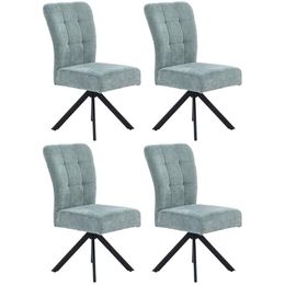 Jockenh&ouml;fer Drehstuhl &raquo;Becky (Set, 4 St.)&laquo; (Set) 4 Stk.Inklusive Drehfunktion (360&deg;), Taschenfederkern, bis 150kg belastbar blau 100% Polyester B/H/T: 49cm x 94cm