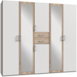 wimex Kleiderschrank &raquo;Diver Dreht&uuml;renschrank mit Spiegel, in der Breite: 225cm&laquo; Bestseller Schlafzimmerschrank wahlweise 3 Innenausstattungen wei&szlig; B/H/T: 