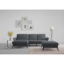 Sit & More sit&more Ecksofa &raquo;Fashion L-Form&laquo; wahlweise mit Kopfteilverstellung und Vorziehsitz, motorisch grau B/H/T: 253cm x 84cm x 165cm, Soft clean, Recamiere