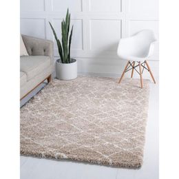 MyFlair Hochflor-Teppich &raquo;Temara Shag, LAGERR&Auml;UMUNG&laquo; rechteckig 51 mm H&ouml;he gewebt, Scandi Design, ideal im Wohnzimmer & Schlafzimmer braun Polypropylen (PP) B
