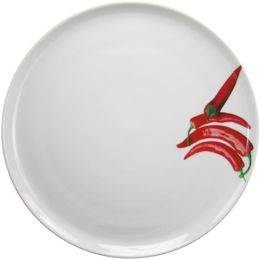 Creatable Pizzateller &raquo;Essteller Kr&auml;uter&laquo; Teller Set f&uuml;r 4 Personen, wei&szlig;, Porzellan, schwere Qualit&auml;t wei&szlig; Porzellan 33cm