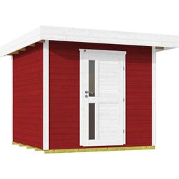 Weka Gartenhaus &raquo;Designhaus 172&laquo; rot Massivholz Fu&szlig;boden im Gartenhaus, ohne Dacheindeckung